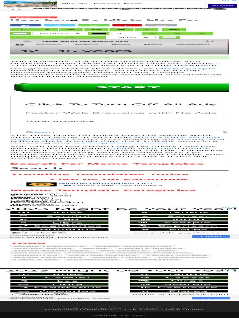 How Long Do Idiots Live For Meme Template - MemeT | PDF