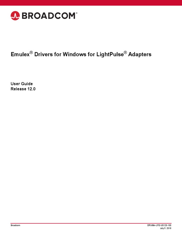 Emulex® Drivers For Windows For LightPulse® Adapters - User Guide R12.0 | PDF | Installation ...