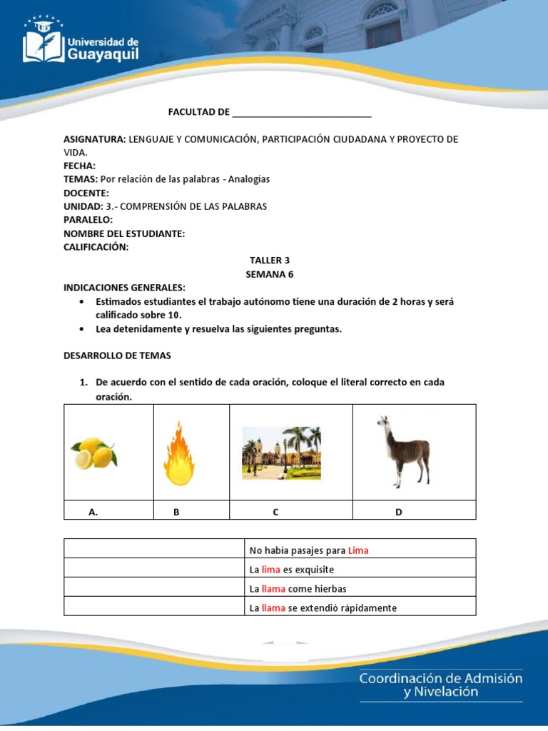 Taller U3 Clase 3 s6 | PDF