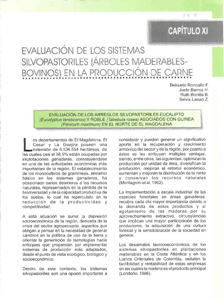 Evaluacion de Los Sistemas Silvopastoriles | PDF