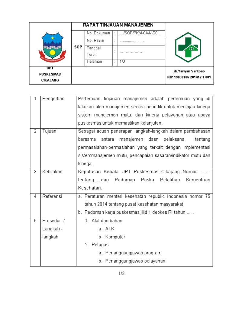 Sop RTM | PDF