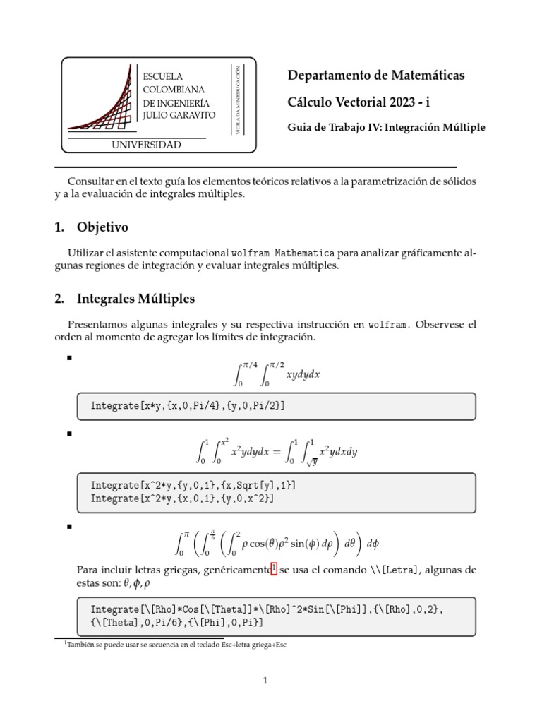 CALV Guia4a | PDF | Integral | Conceptos matemáticos