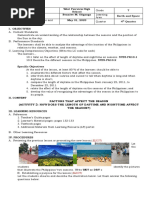 Lesson Plan in Science Vi: S6Es-Ivc-3 | PDF | Wet Season | Monsoon