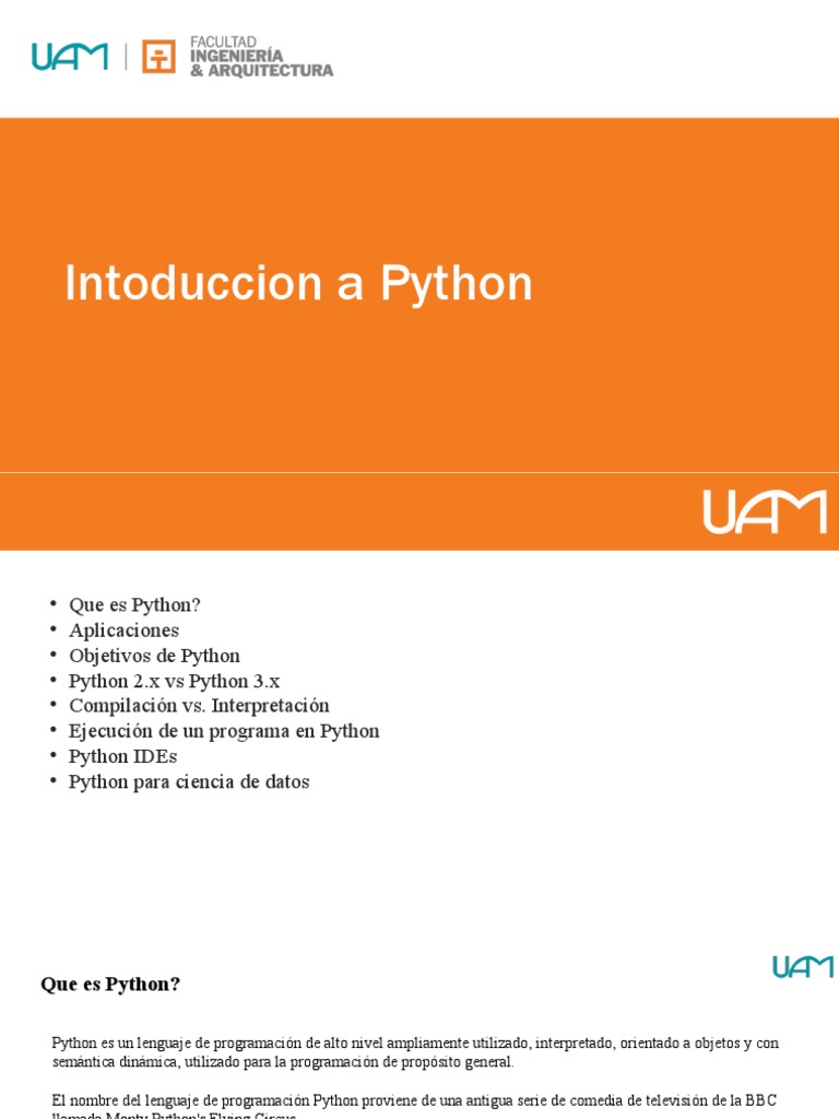 00 Introduccion Python Pdf Python Lenguaje De Programación 
