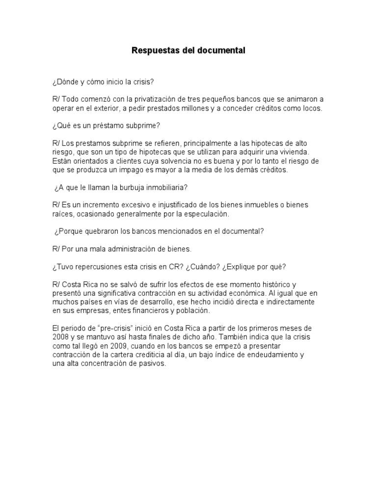 Respuestas Del Documental | PDF