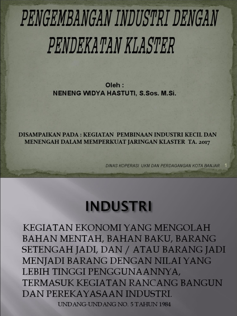 Pengembangan Industri DGN Pendekatan Klaster | PDF | Bisnis | Komputer