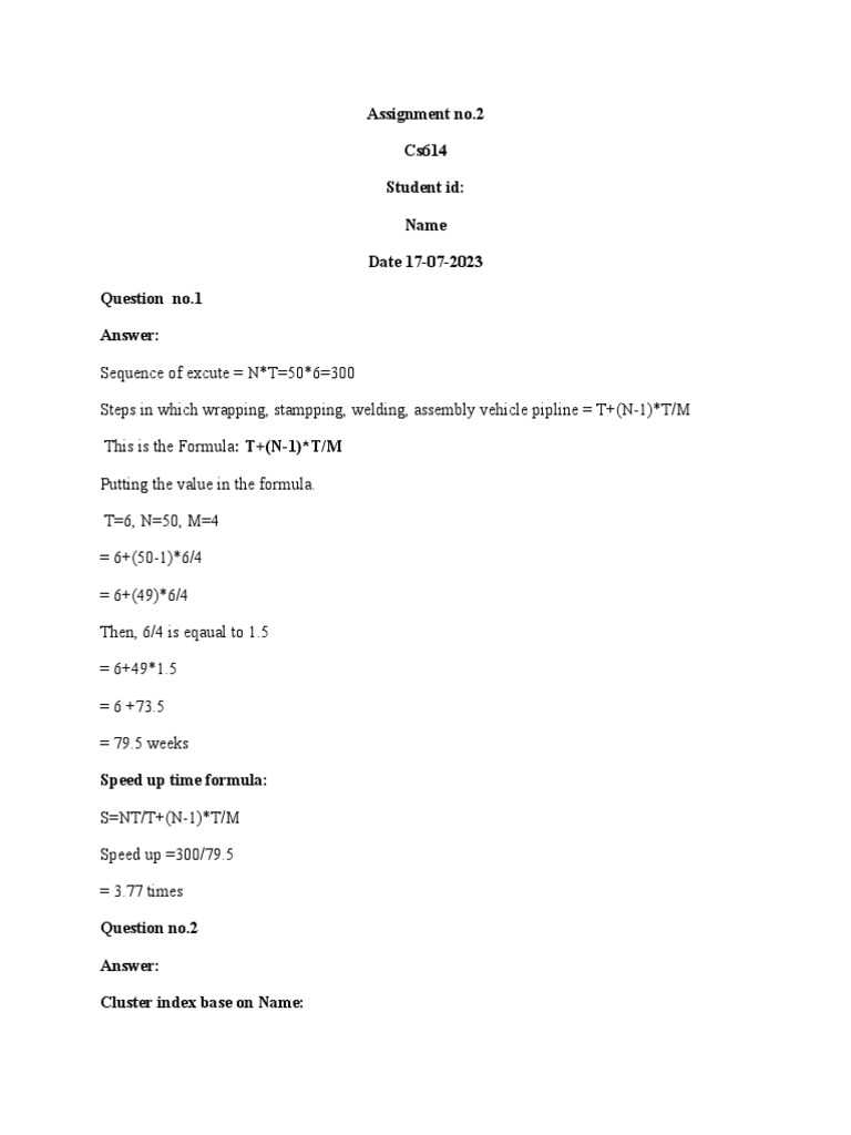 cs614 Assignment No 2 | PDF