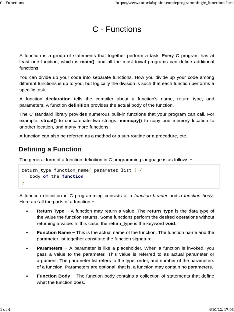 C Functions Download Free Pdf Parameter Computer Programming 5978