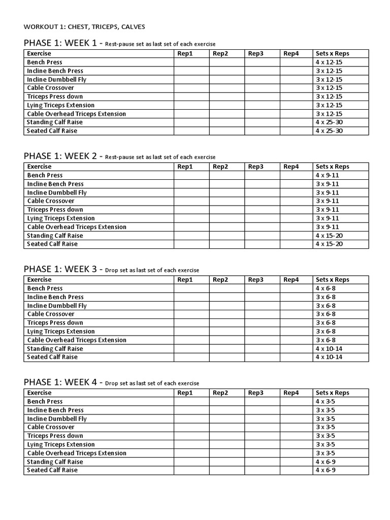 Workout Schedule - Workout Wise | PDF | Strength Training | Physical ...