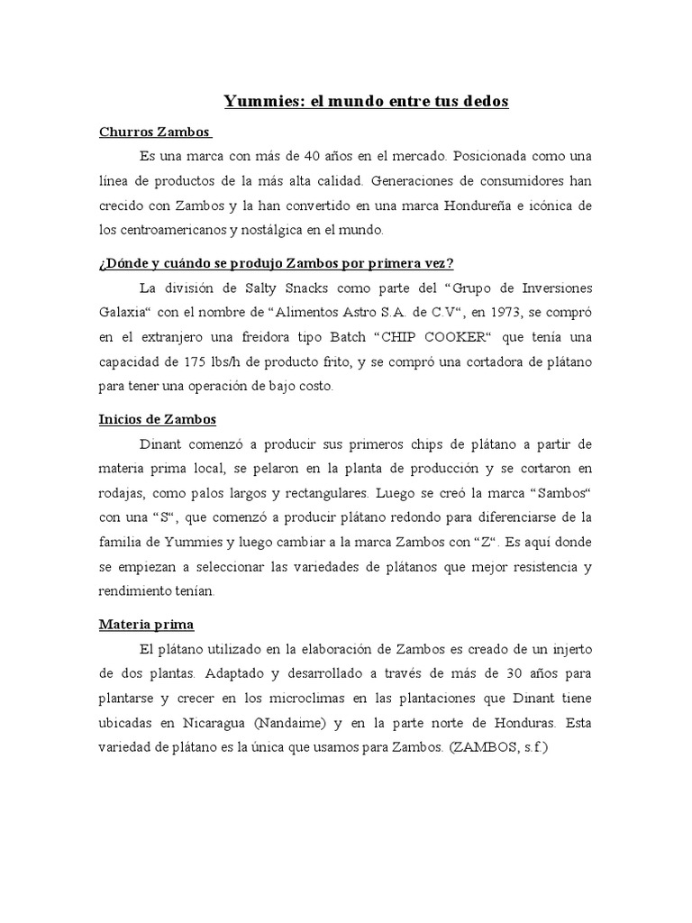 Yummies: Marca Hondureña de Snacks | PDF