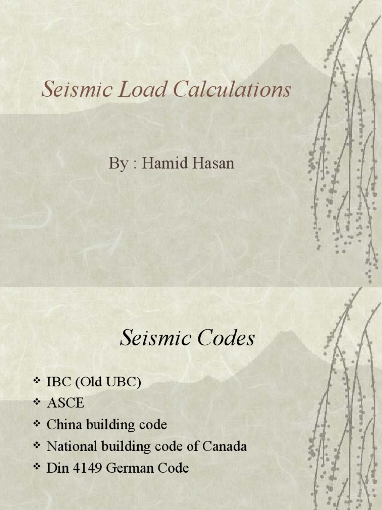 Seismic Load Calculations | PDF | Earthquakes | Moment Magnitude Scale