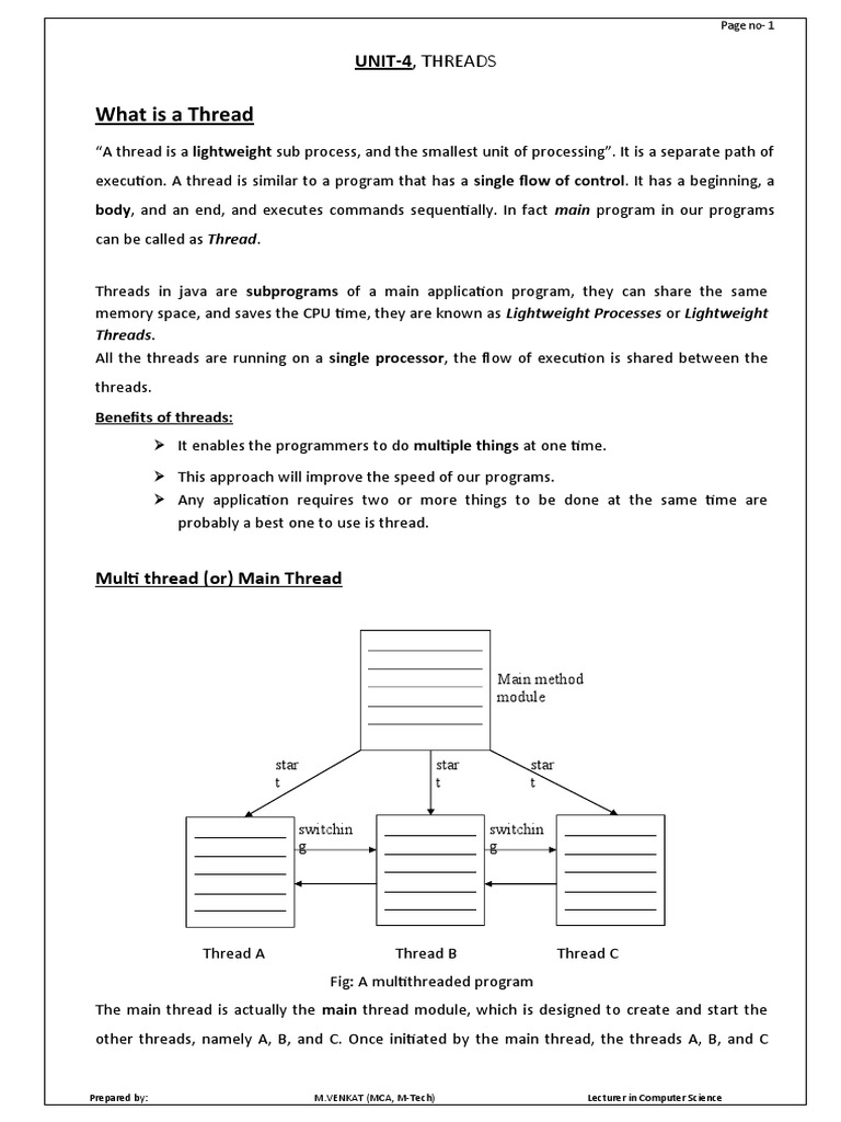 U4 Java Pdf Process Computing Thread Computing