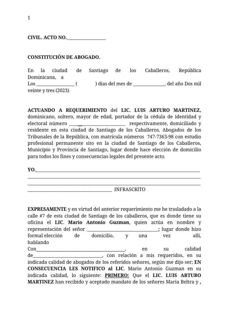 Modelo De Constitucion De Abogado Pdf Justicia Crimen Y Violencia
