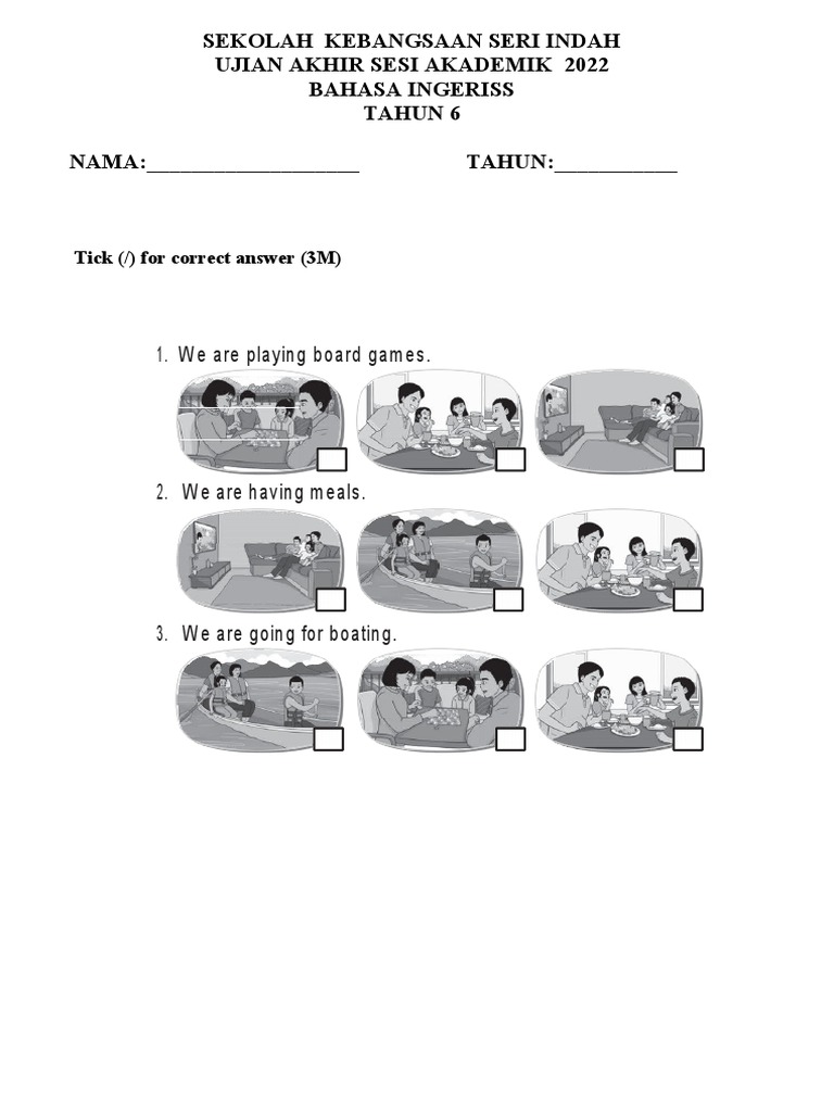 Exam Paper Bi Year 6 A 2022-2023 | PDF | Western Cuisine | Food And Drink