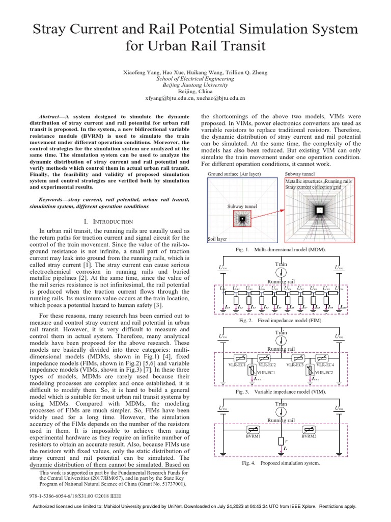 Stray Current and Rail Potential Simulation System For Urban Rail Transit | PDF | Power ...