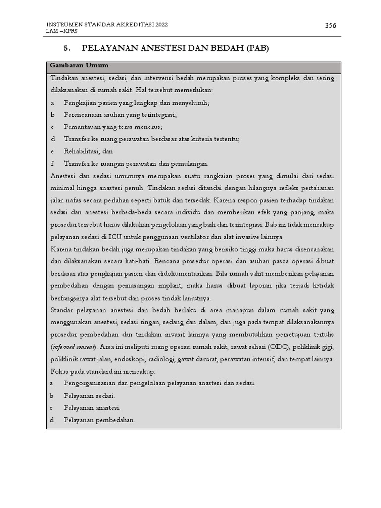 Instrumen PAB Dari LAMKPRS 2022 | PDF