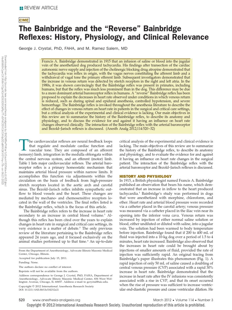 The Bainbridge and The Reverse Bainbridge.8 | PDF | Heart | Vagus Nerve