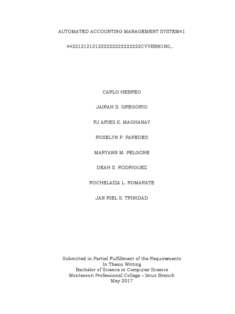 Automated Accounting Management System 1 | PDF | Management Accounting ...
