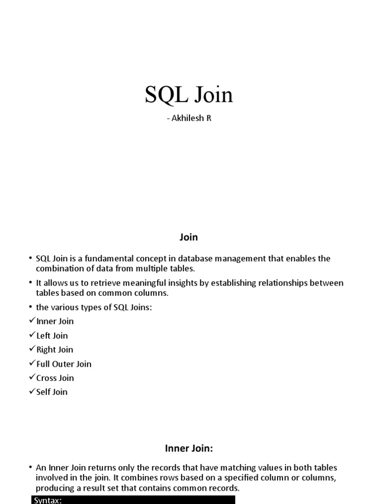 SQL Join | PDF | Cybernetics | Information Retrieval