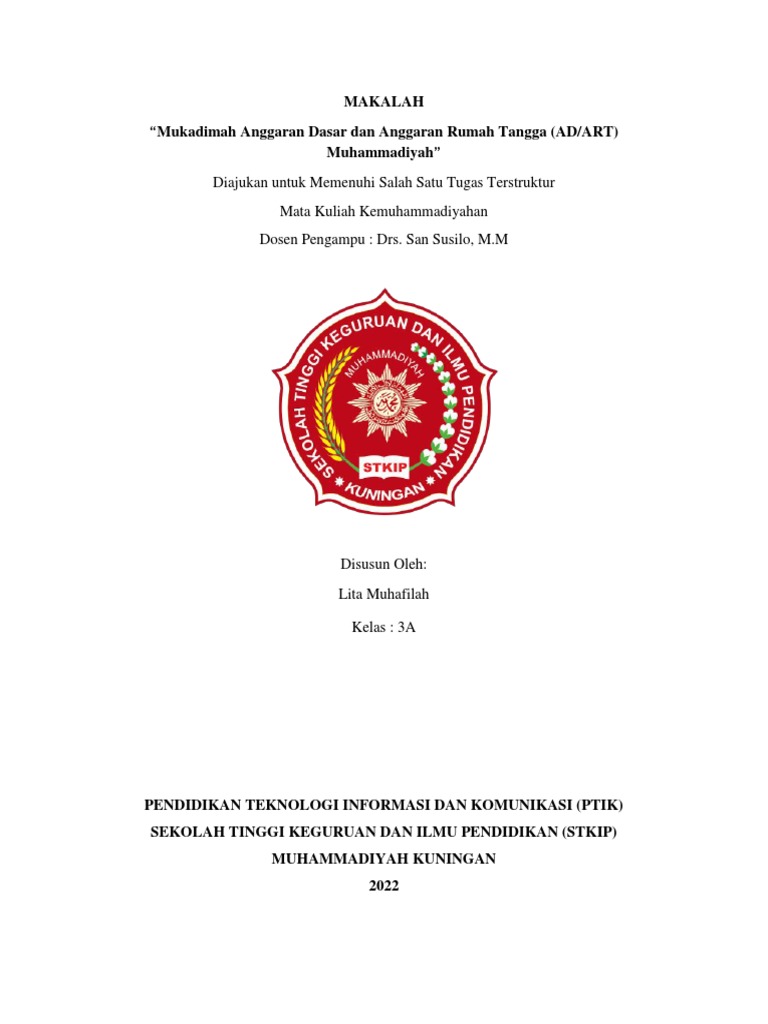 Mukadimah AD ART Muhammadiyah | PDF