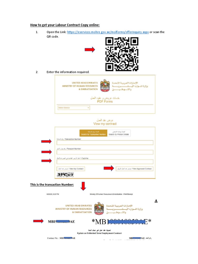 How To Get Your Labour Contract Copy Online (UAE) | PDF