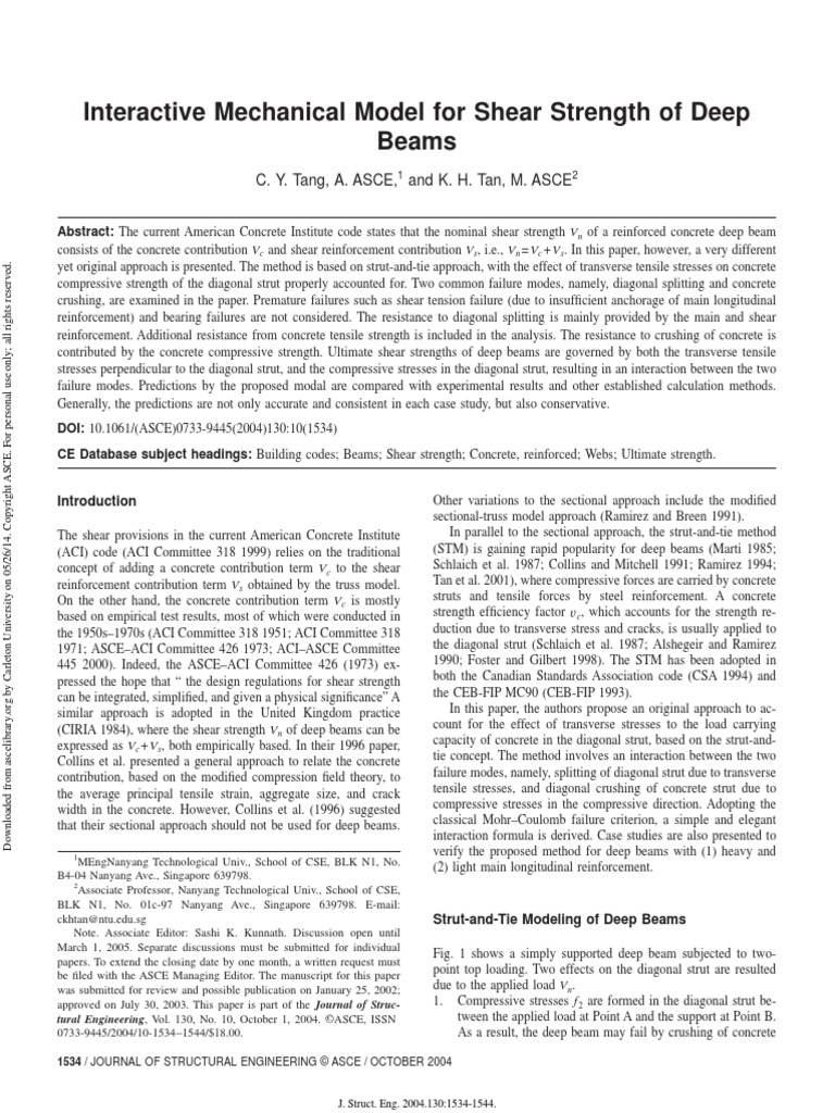 Interactive Mechanical Model For Shear Strength of Deep-Tan | PDF ...