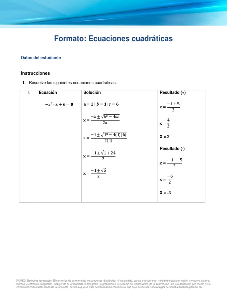 Resolución de Ecuaciones Cuadráticas | PDF | Matemáticas | Álgebra