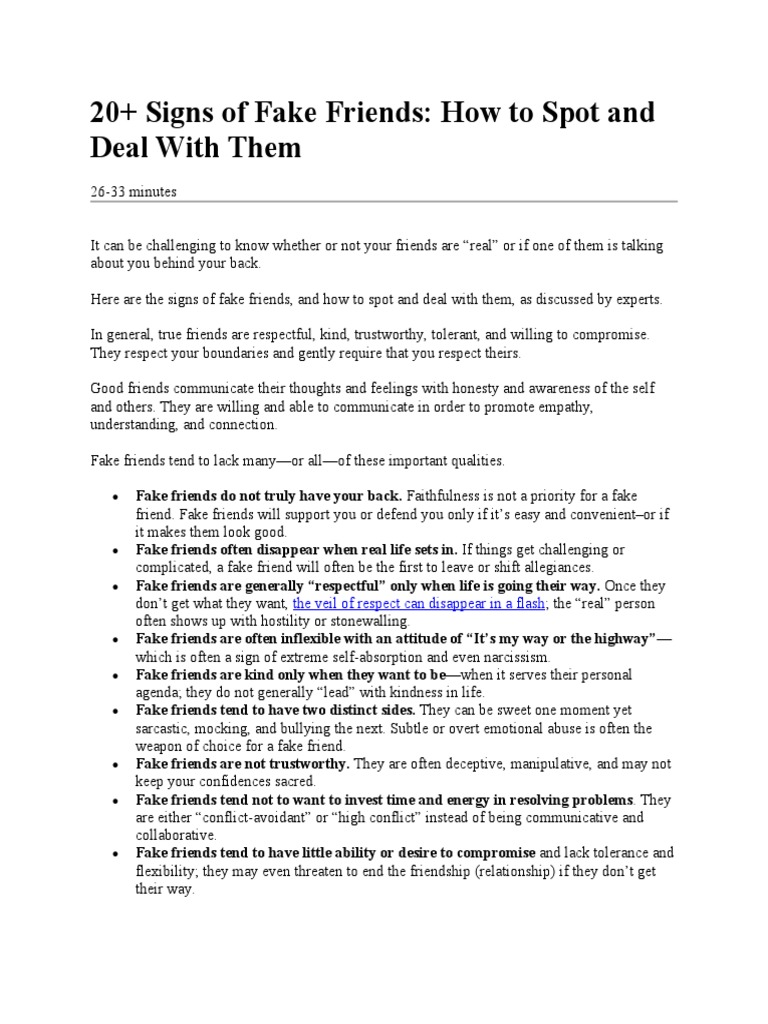 20+ Signs of Fake Friends: How To Spot and Deal With Them: The Veil of ...