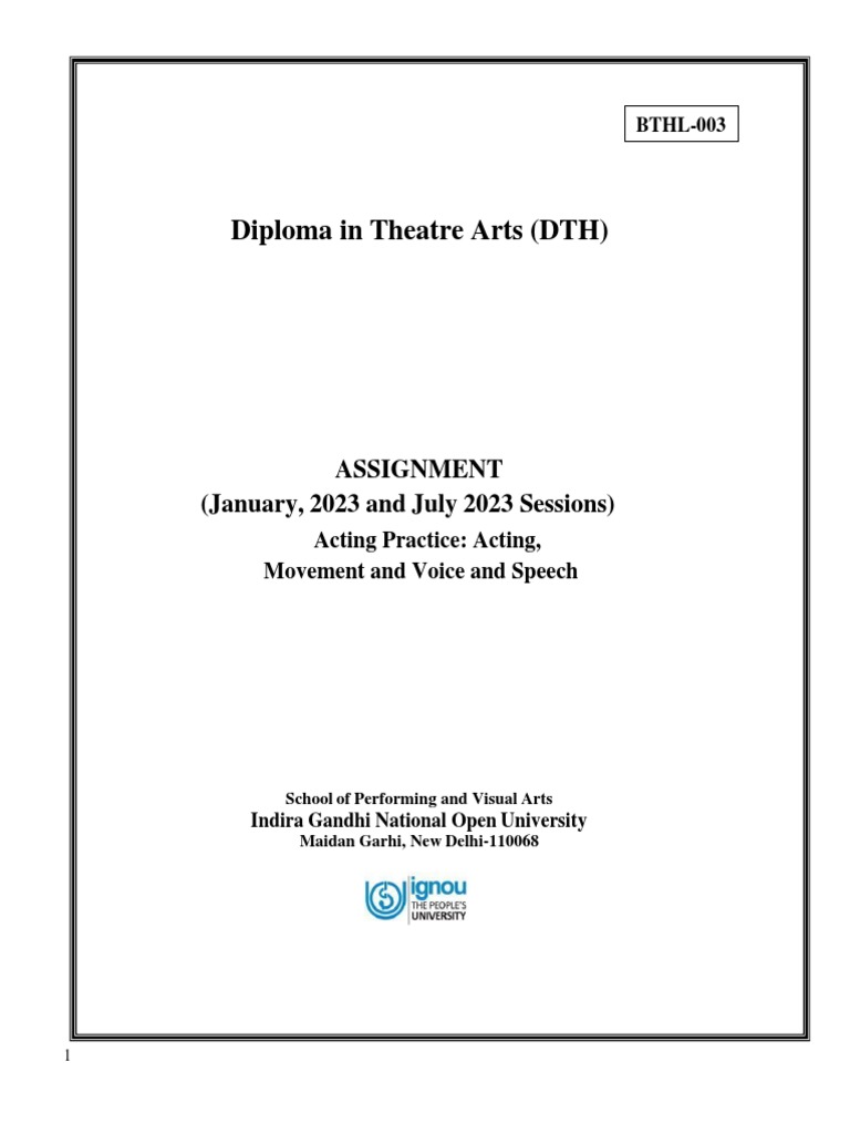 BTHL-03 Assignments Jan - July 2023 | PDF