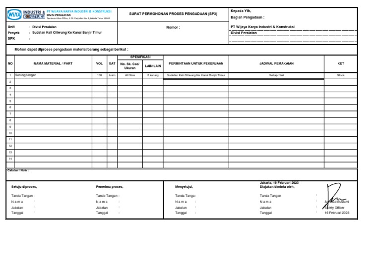 Contoh Form-Form Sp3 Feb 2023 | PDF
