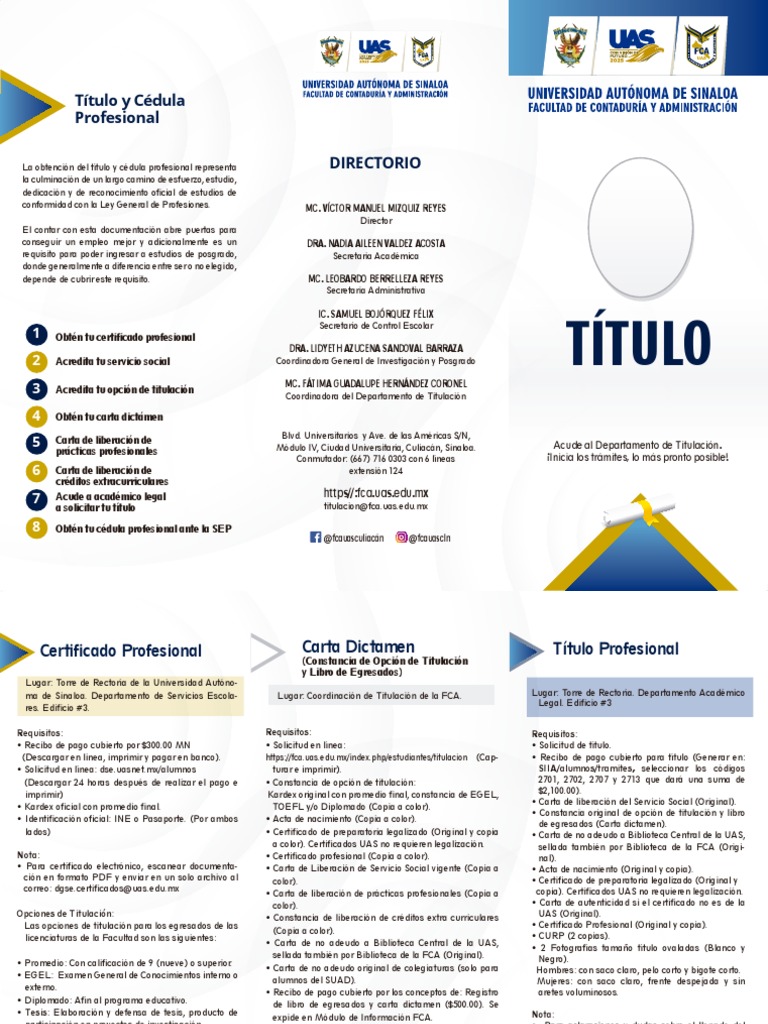 33 Triptico Titulacion Sep 2022 | PDF | Certificado de nacimiento