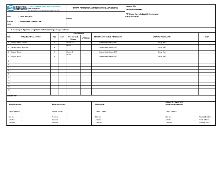 Contoh Form-Form SP3 5 | PDF