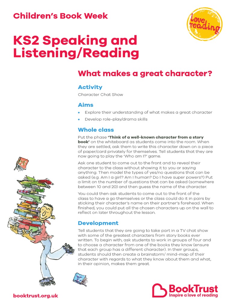 KS2 Character Role-Play Activity | PDF | Cognition | Communication