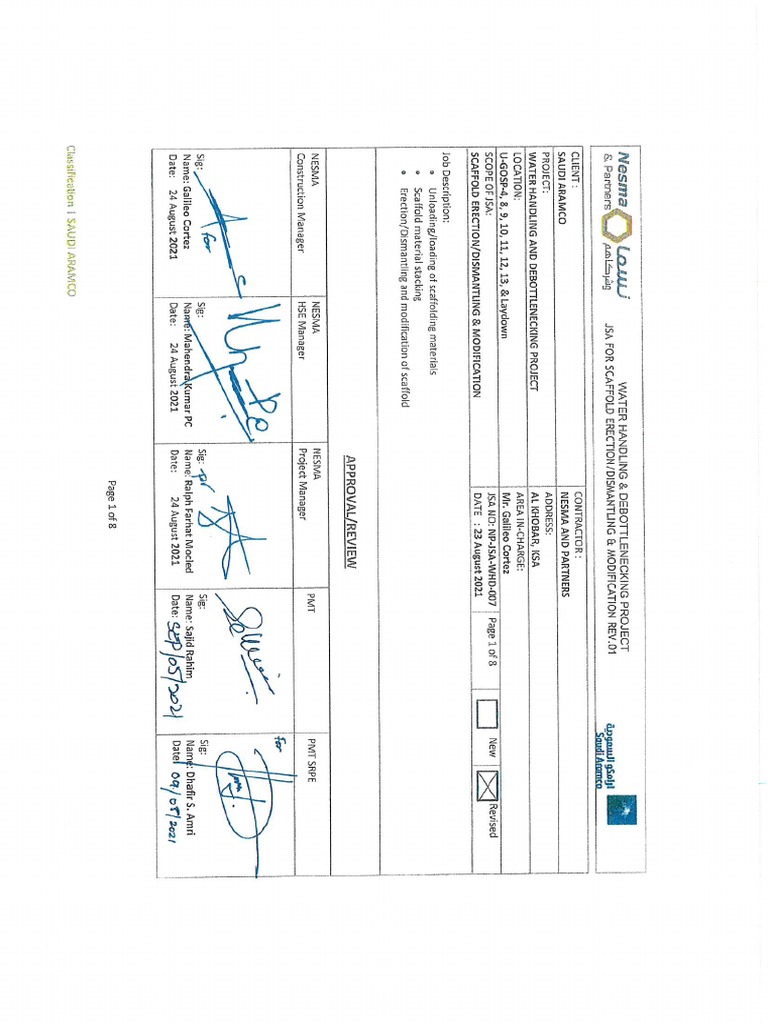 NP-JSA-WHD-007-Scaffolding Erection & Dismantling, Modification (Rev ...