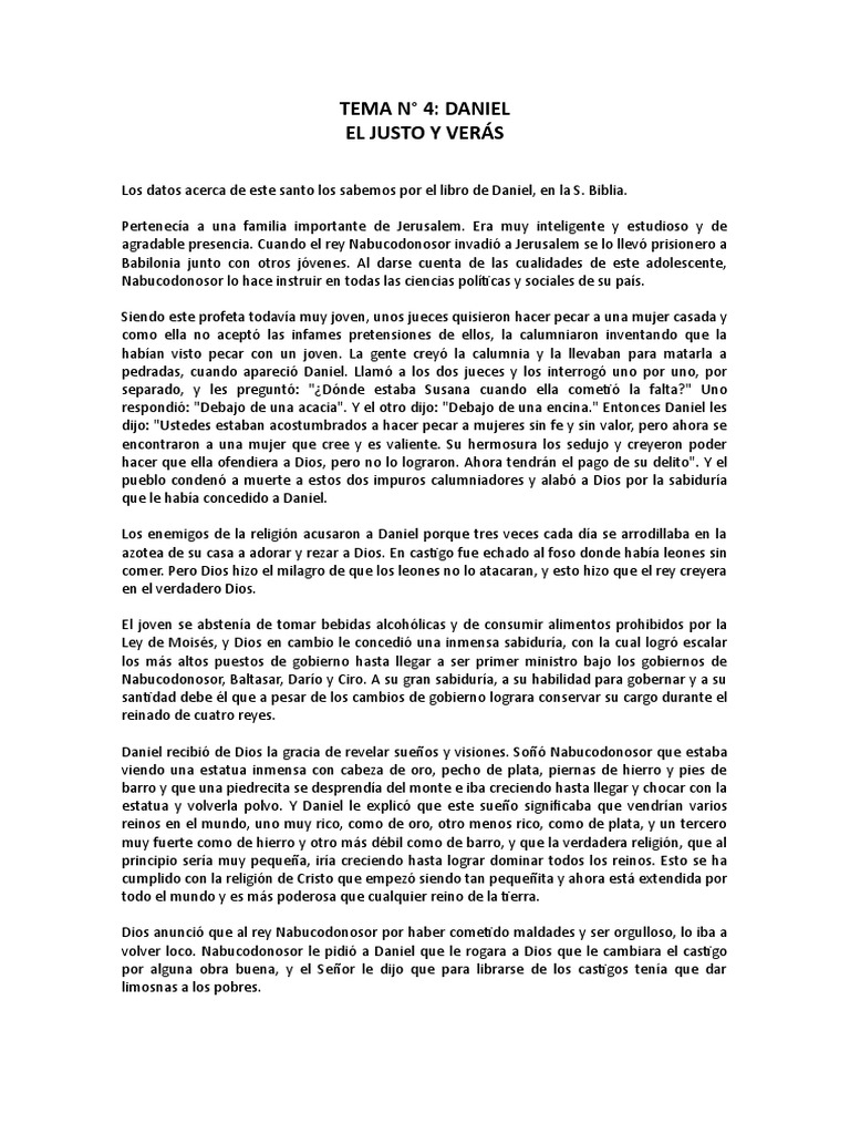 Daniel: Sabiduría y Justicia Bíblica | PDF | Daniel (figura bíblica) | Dios
