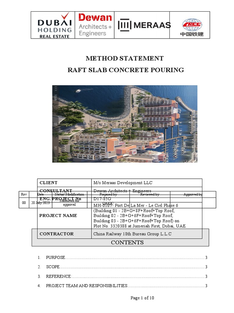 MS - Raft Pouring | PDF | Concrete | Building Engineering