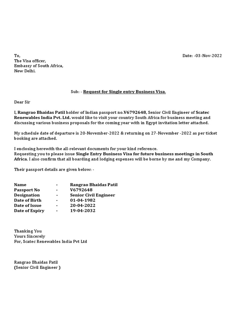 Format of Cover Letter - South Africa | PDF | Finance & Money Management