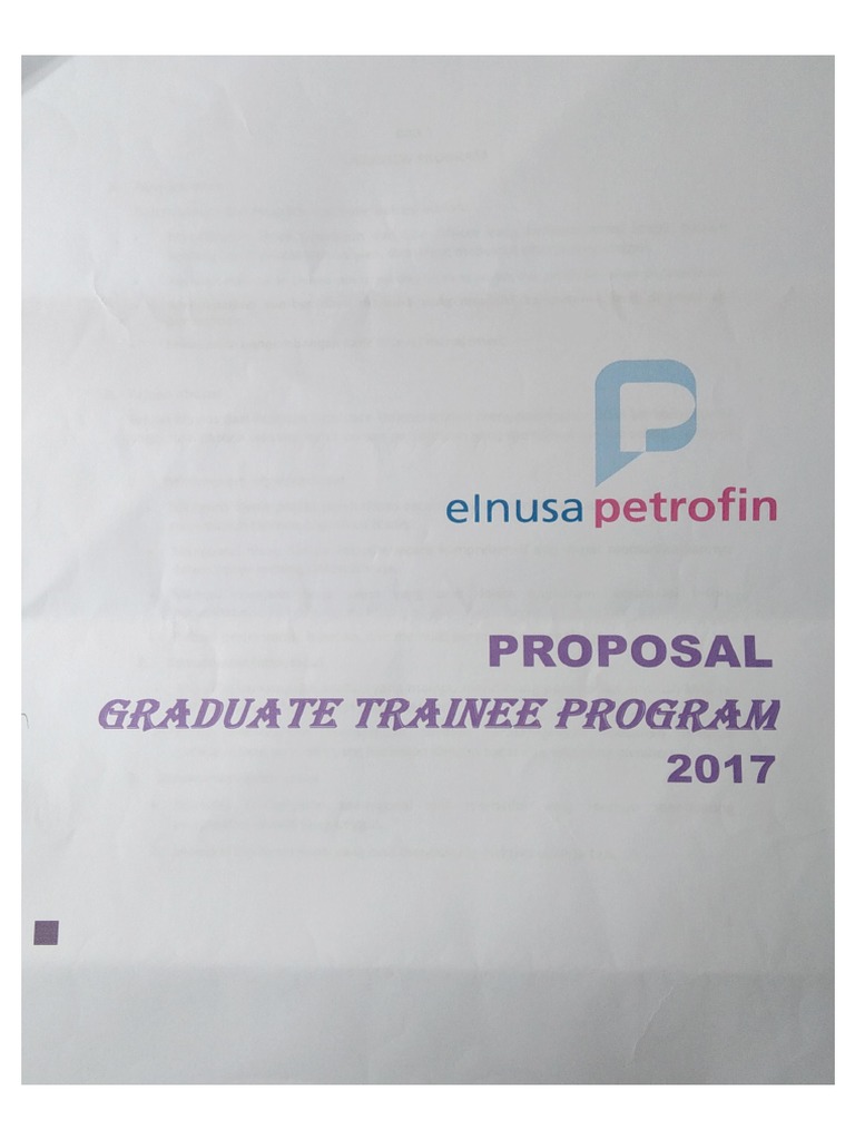 Proposal Graduate Trainee Program 2017 | PDF
