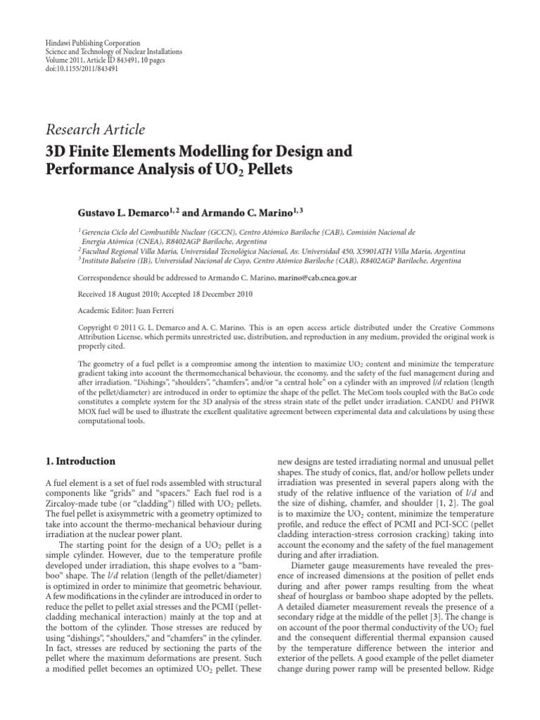 3D Finite Elements Modelling For Design and Perfor | PDF | Nuclear Fuel | Finite Element Method