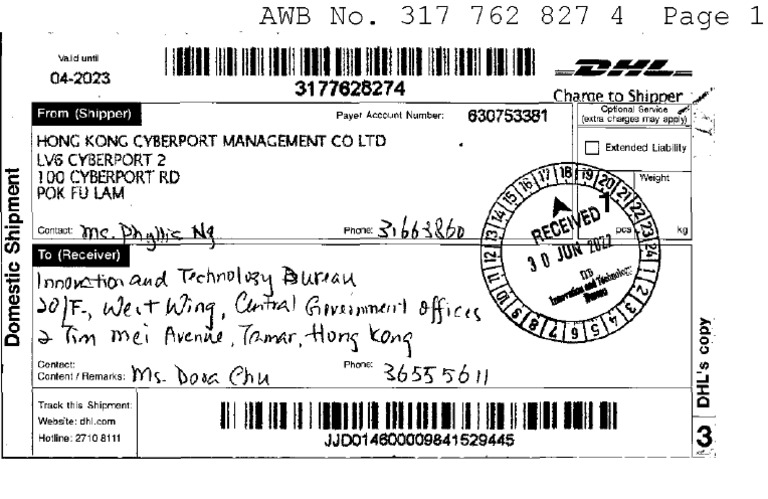 DHL HAWB 3177628274 Awb | PDF