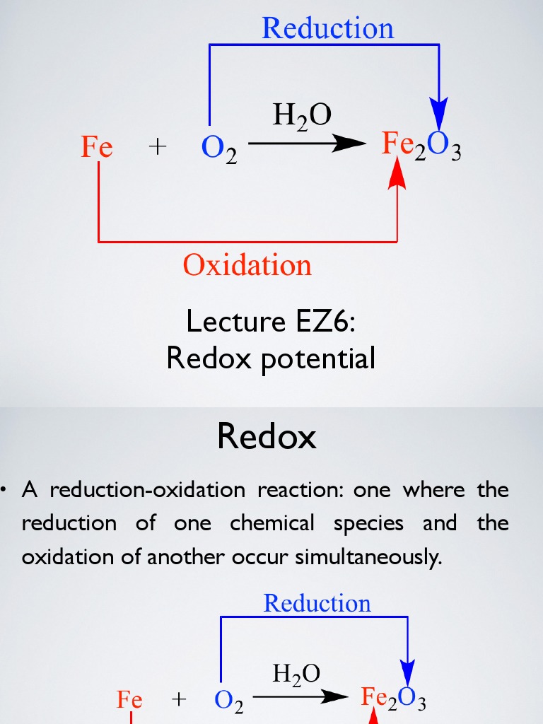 Lecture EZ6: Redox Potential | PDF | Redox | Cofactor (Biochemistry)