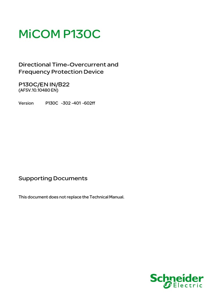 Micom P130C: Directional Time-Overcurrent and Frequency Protection ...