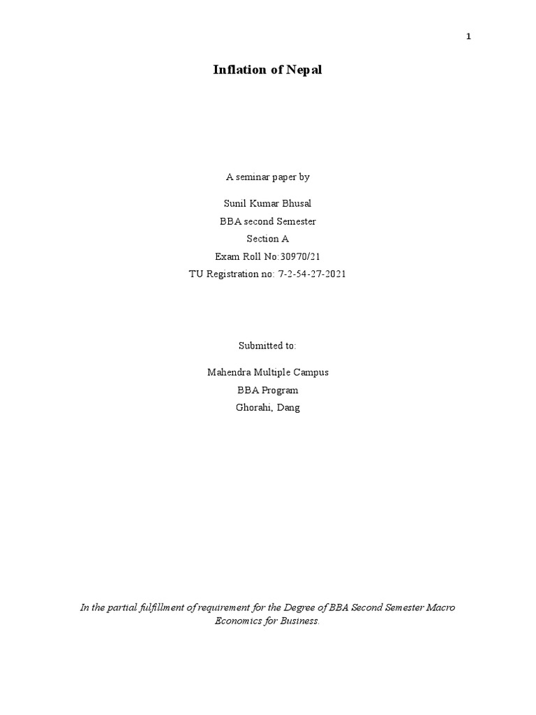 Seminar Paper | PDF | Inflation | Economic Growth