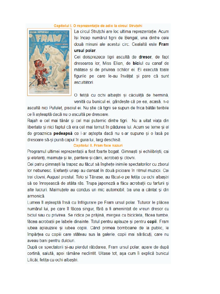 Rezumat Fram Ursul Polar | PDF