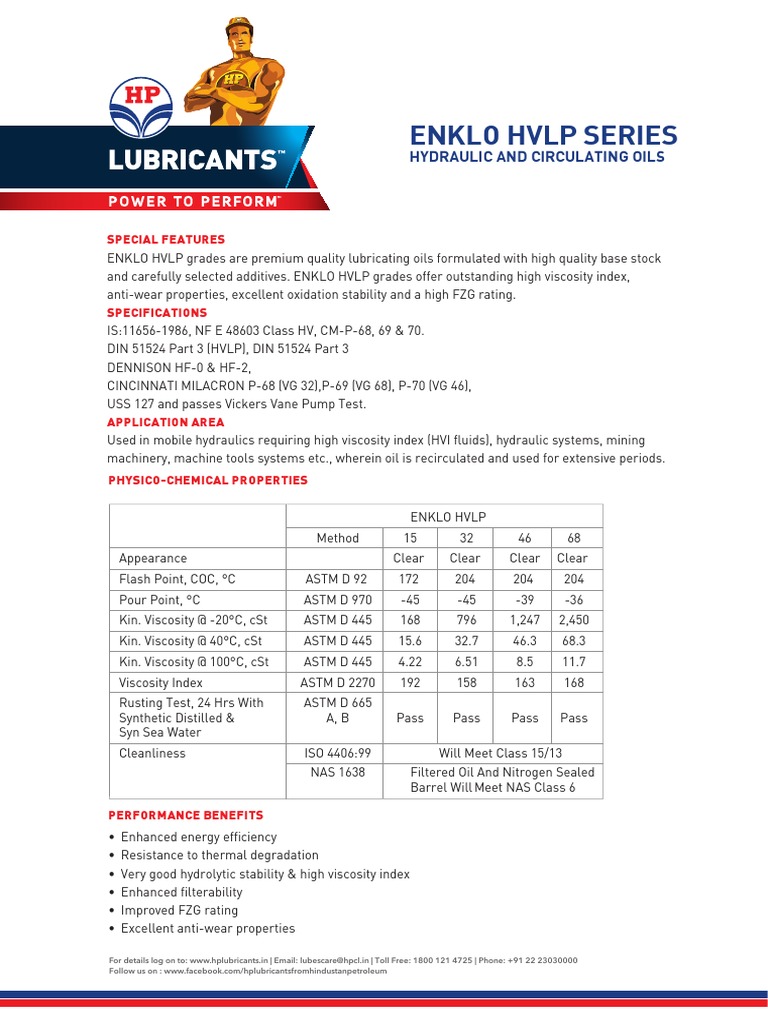 Enklo HVLP 68 | PDF | Viscosity | Chemical Engineering