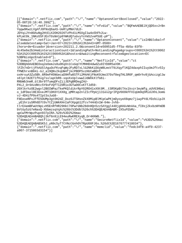 Netflix Cookie Data Overview | PDF