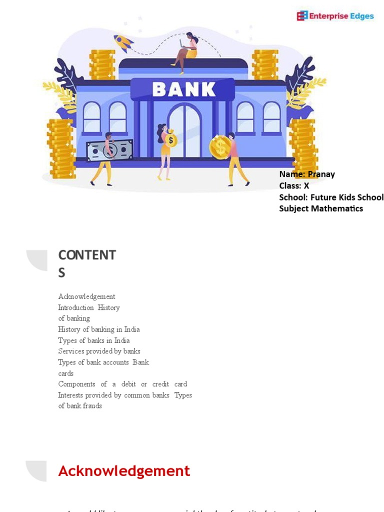 Banking Project Overview for Class X | PDF | Banks | Credit Card