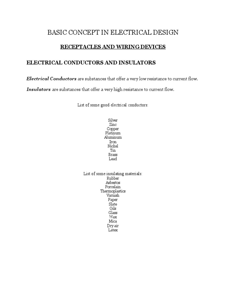 Basic Concept in Electrical Design | PDF | Fuse (Electrical ...