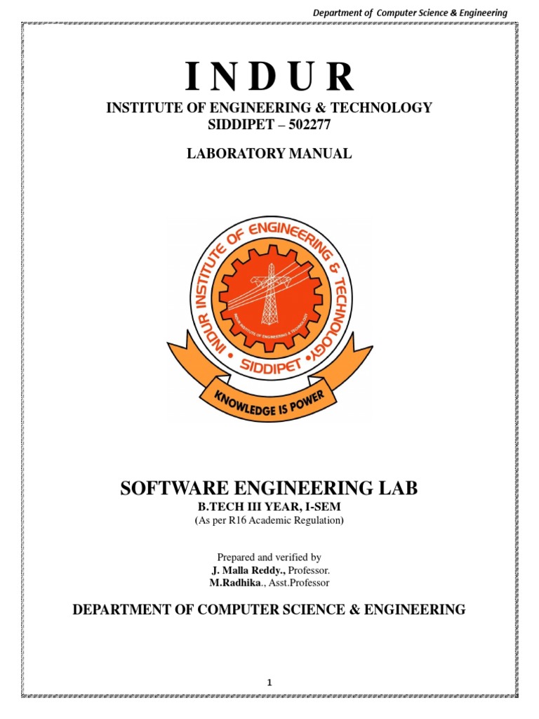SE LAB MANUAL (MallaReddy&Radhika) - Final | PDF | Class (Computer Programming) | Component ...