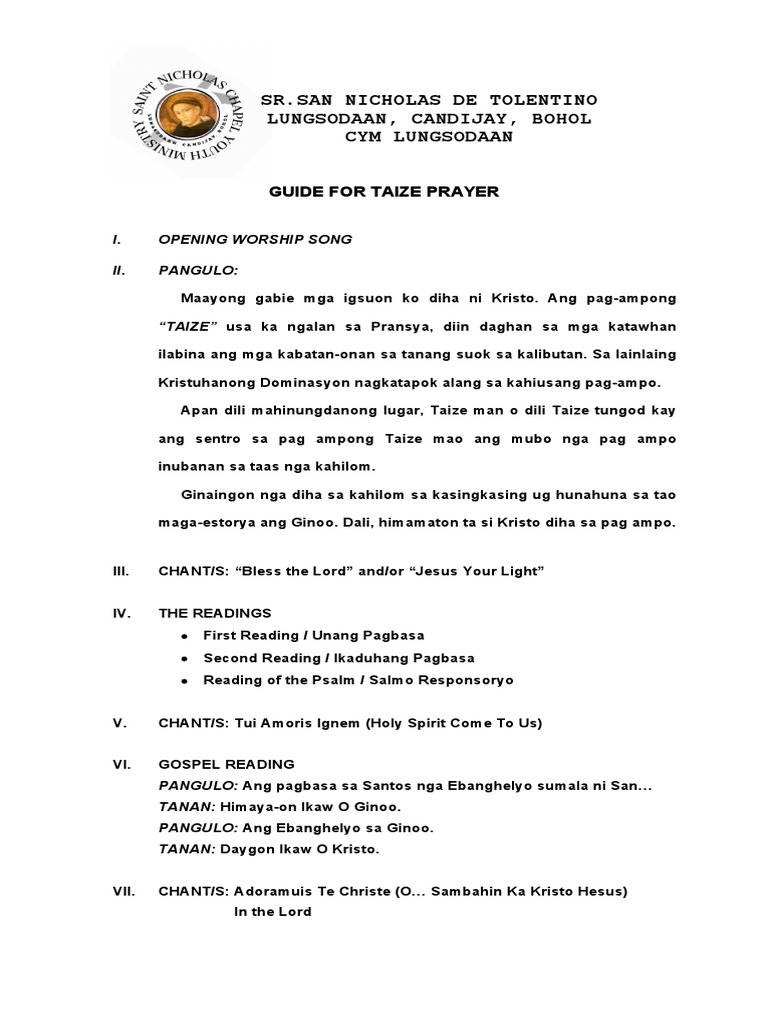 Guide For Taize Prayer | PDF